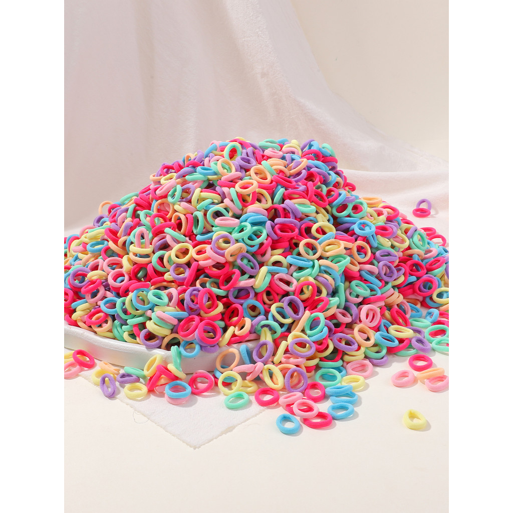 100Pcs Colorful Elastic Hair Bands Set, Mini Ponytail Holders For Girls ...