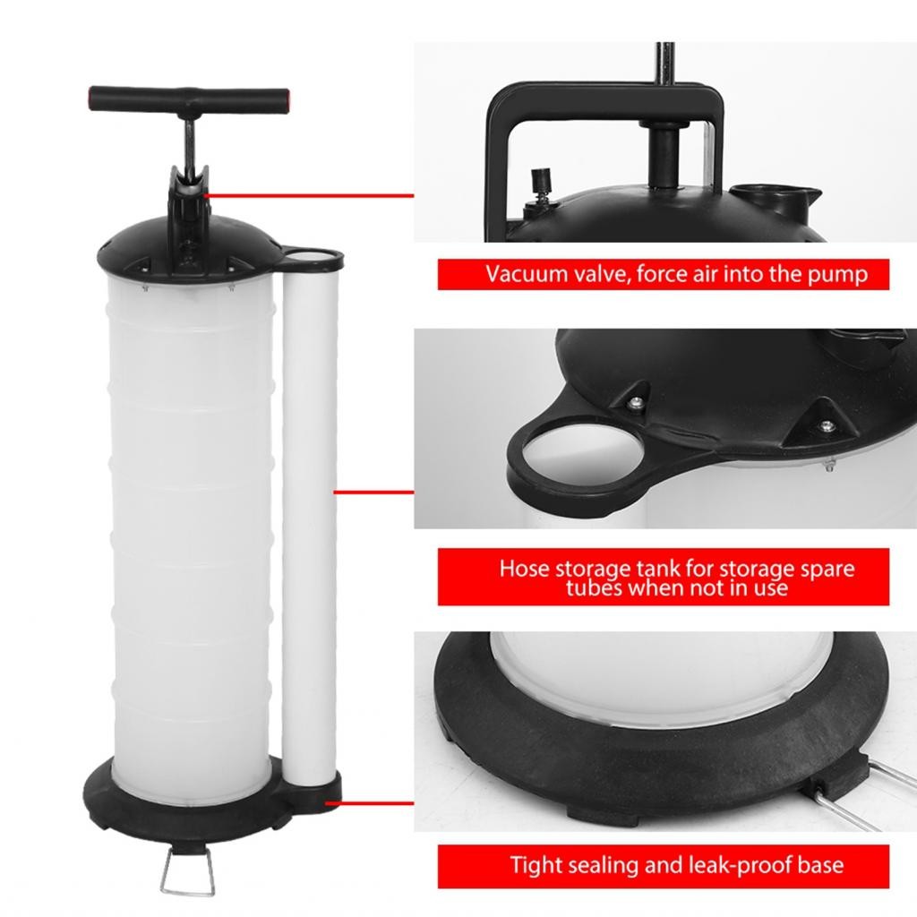 Engine Oil Fluid Extractor Pump 7L Manual Suction Vacuum Petrol Transfer Essential for ...