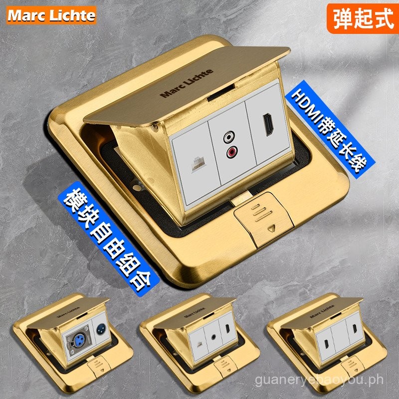 Multimedia Floor Socket Pop-up Type HD HDMI Microphone Female XLR AV ...