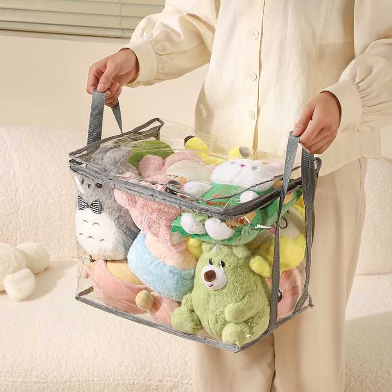 Book Storage Bag Transparent Waterproof Dust Multi-Function Organizer ...