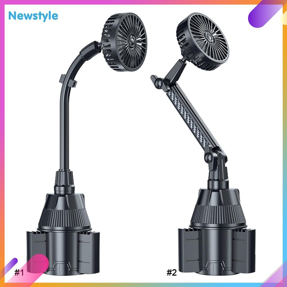 Car Cup Holder Fan Mount Adjustable Gooseneck Fan Cradle Backseat USB ...