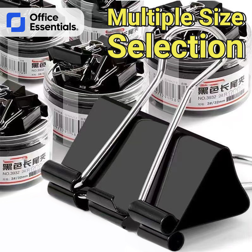 12PCS/Box 51mm/41mm/32mm/25mm/19mm/15mm Binder Clip Paper Clip Office ...