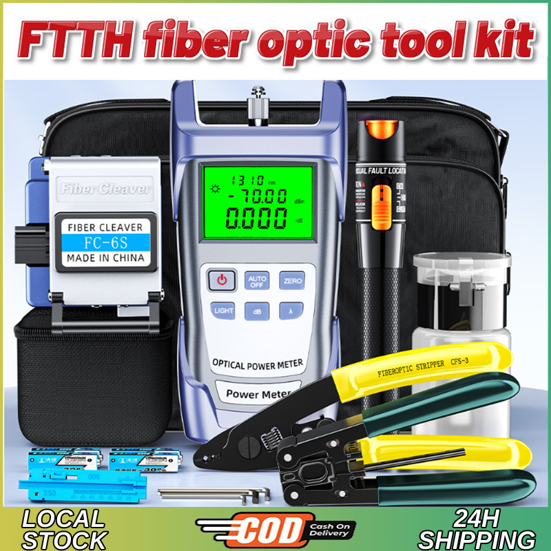 FTTH Fiber Optic Tool Kit (Optical Power Meter, FC-6S Fiber Cleaver ...