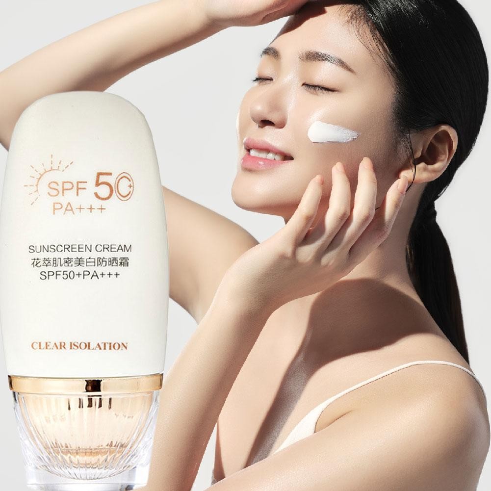 Flower Extract Skin Brightening Sunscreen Spf50+pa++50ml U0g9 | Shopee ...