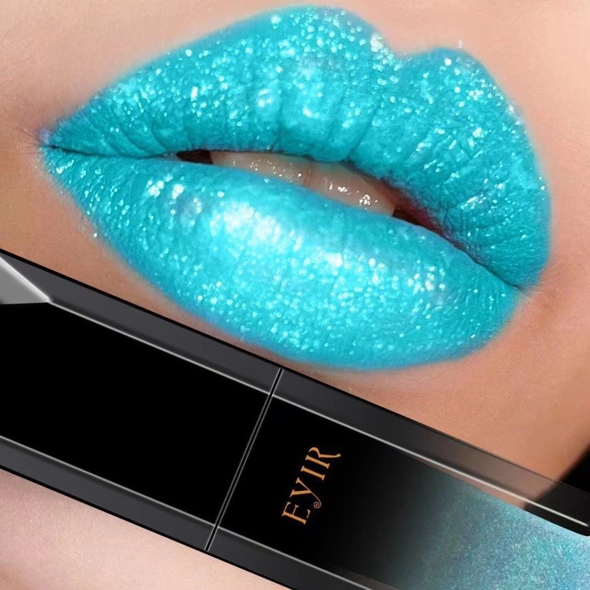 Hot Sale#European and American Makeup Sky Blue Pearl Lip Glaze Pearl ...