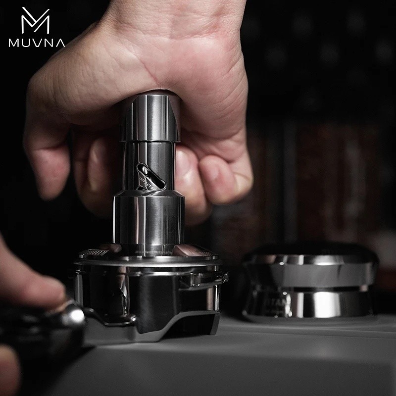 MUVNA V2 Espresso Tamper, 30lbs pressure Spring-loaded Coffee Tamper,Stainless Steel Gravity ...