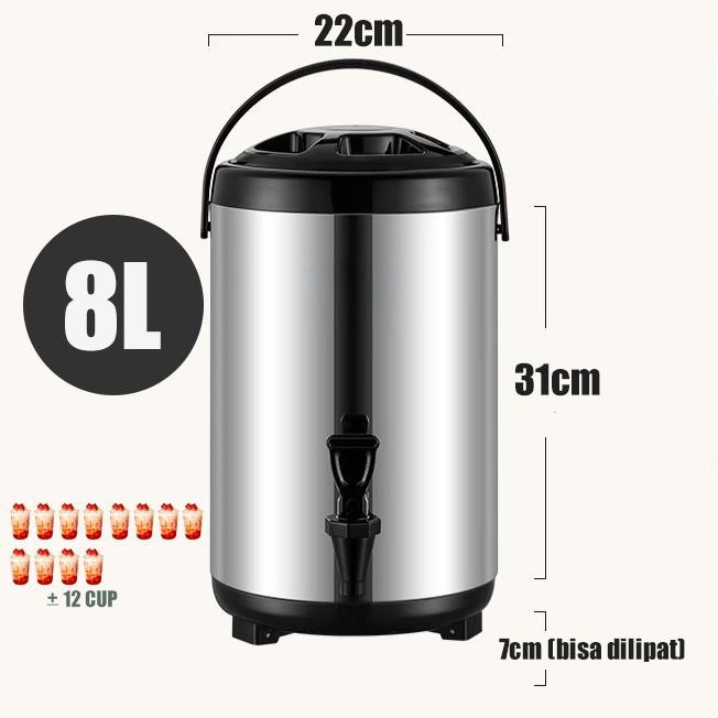 TERMOS Stainless Steel Water Thermos Ice Dispenser With Hot/Cold Faucet ...