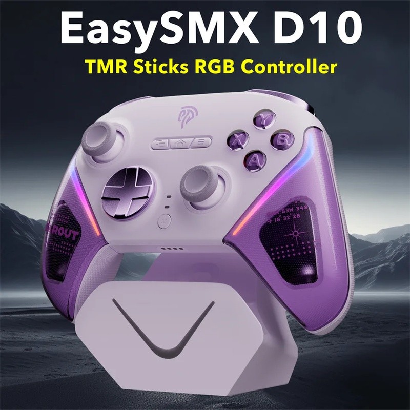 EasySMX D10 Bluetooth RGB wireless game controller for PC/Switch/mobile/Steam, TMR joystick ...