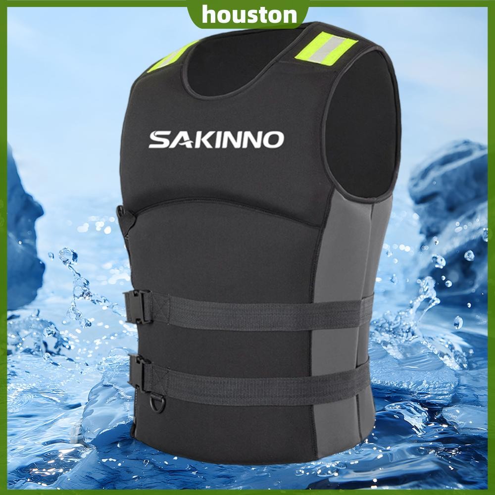 Adults Life Jacket with Reflective Strips Safety Vest Adjustable Swim ...