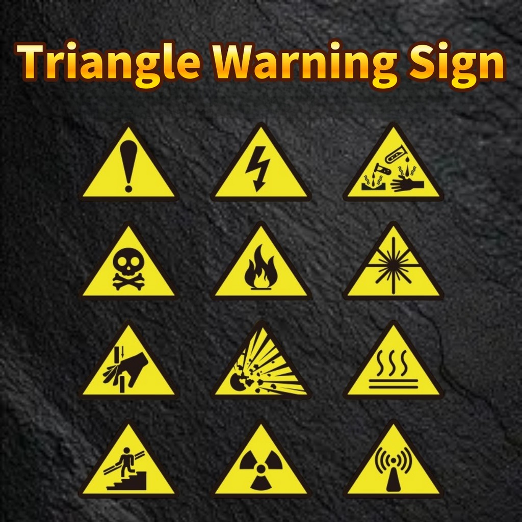 Yellow Triangle Warning Sticker Beware of Electricity Beware of ...