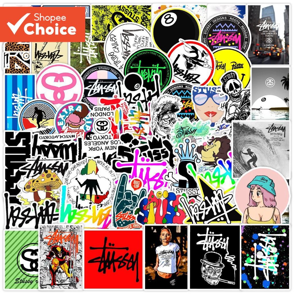 50PCS Fashion Brand Stussy Waterproof Stickers For Notebook Laptop ...