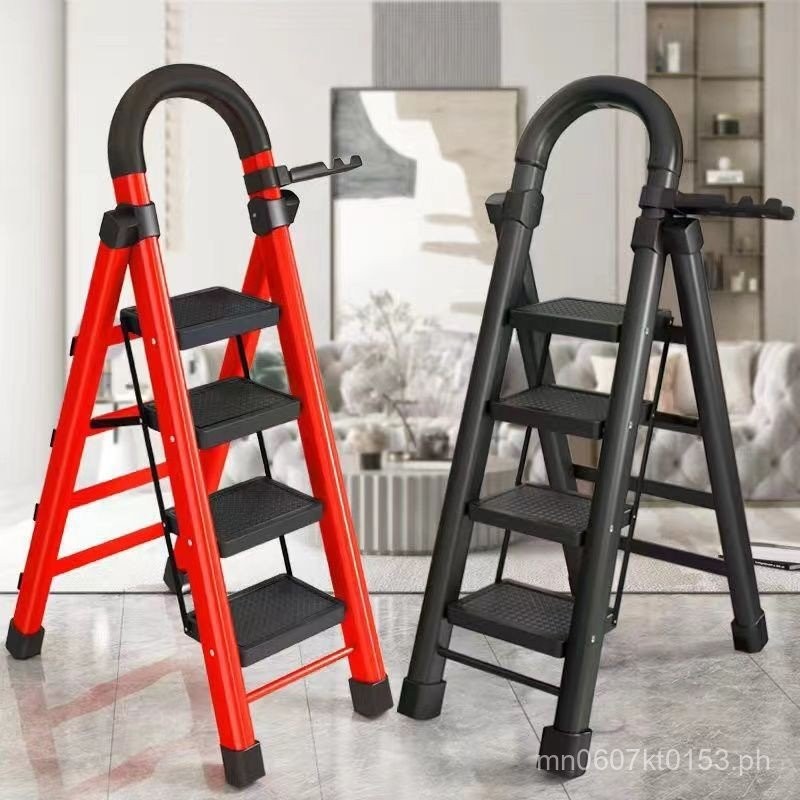 Folding Carbon Steel Step Ladder Thickened Indoor Ladder Mobile Ladder ...