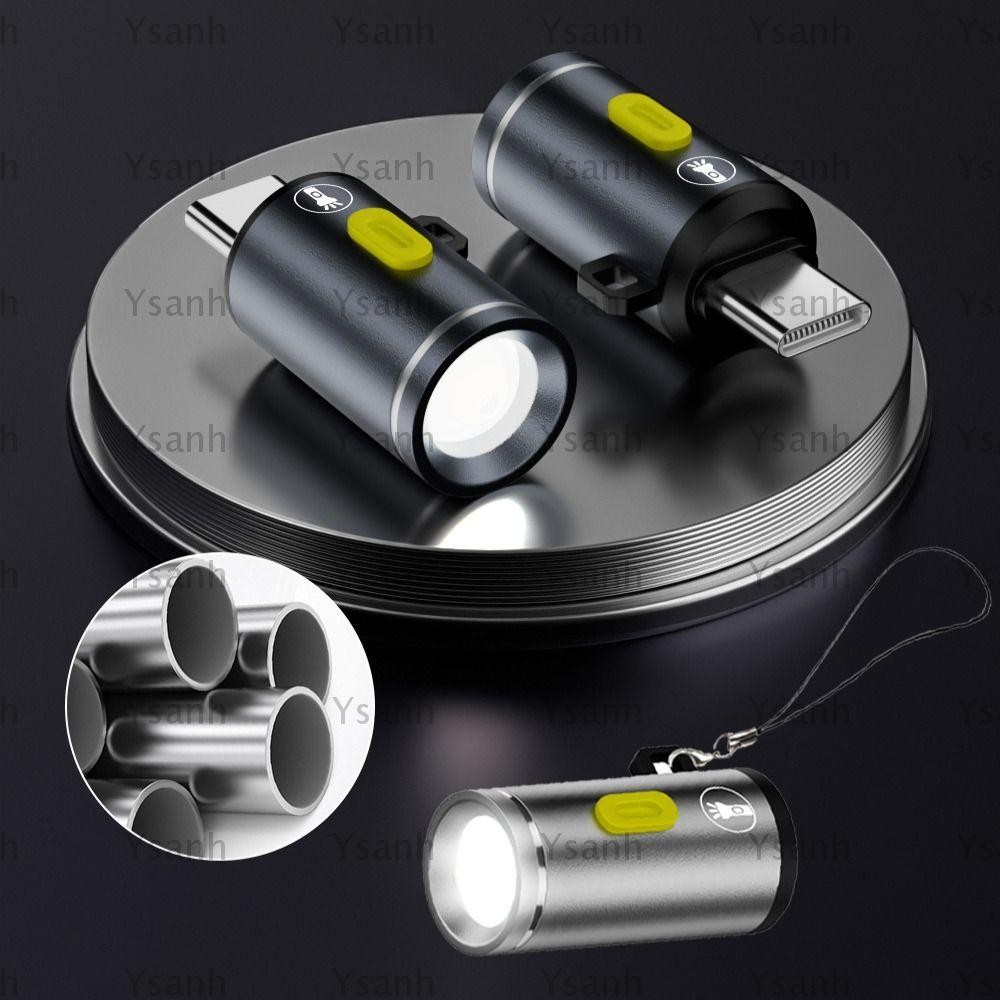 YSANH Type-C Mini Flashlight, with Lanyard 230 High Lumens USB C ...