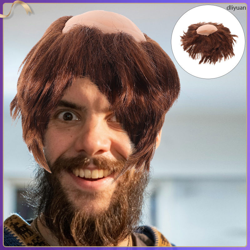 Halloween Bald Wig for Adults Realistic Bald Costume Cap Bald Wig Men ...