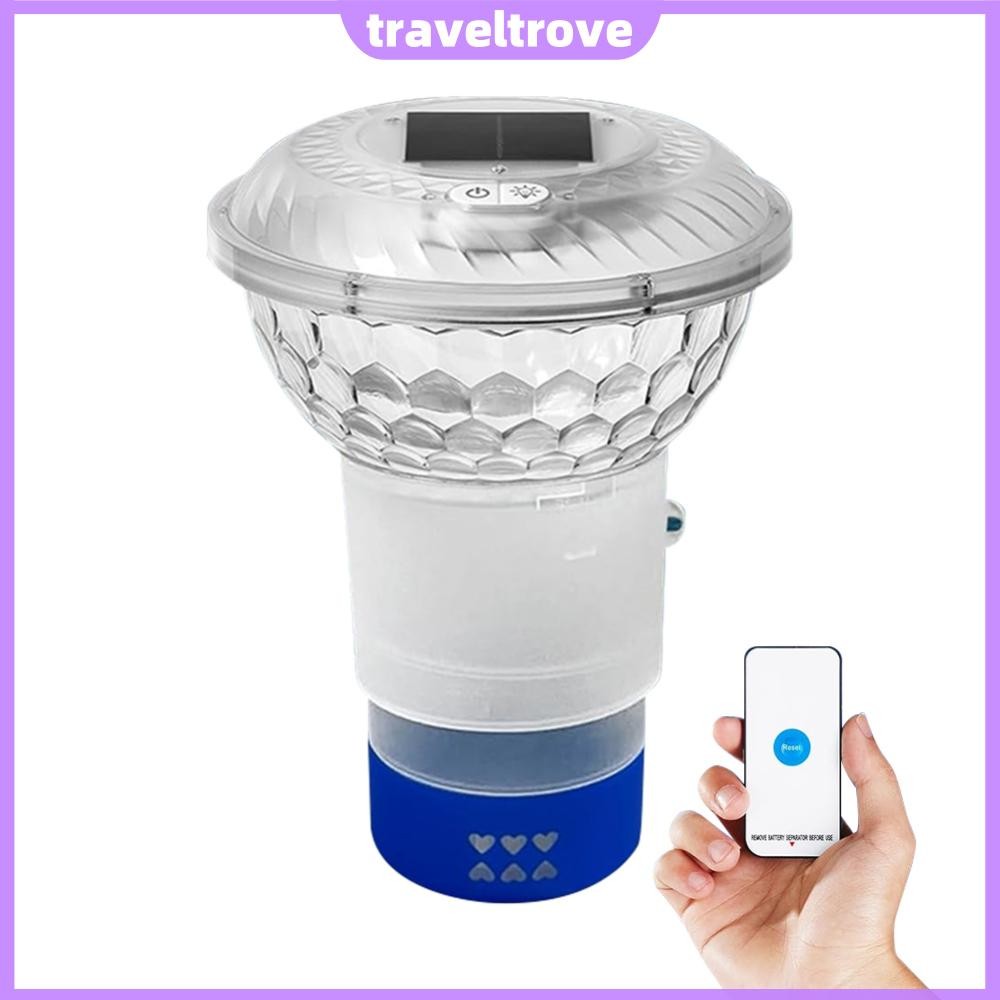 Solar Adjustable Pool Chlorine Dispenser with Colorful Lights Floating ...