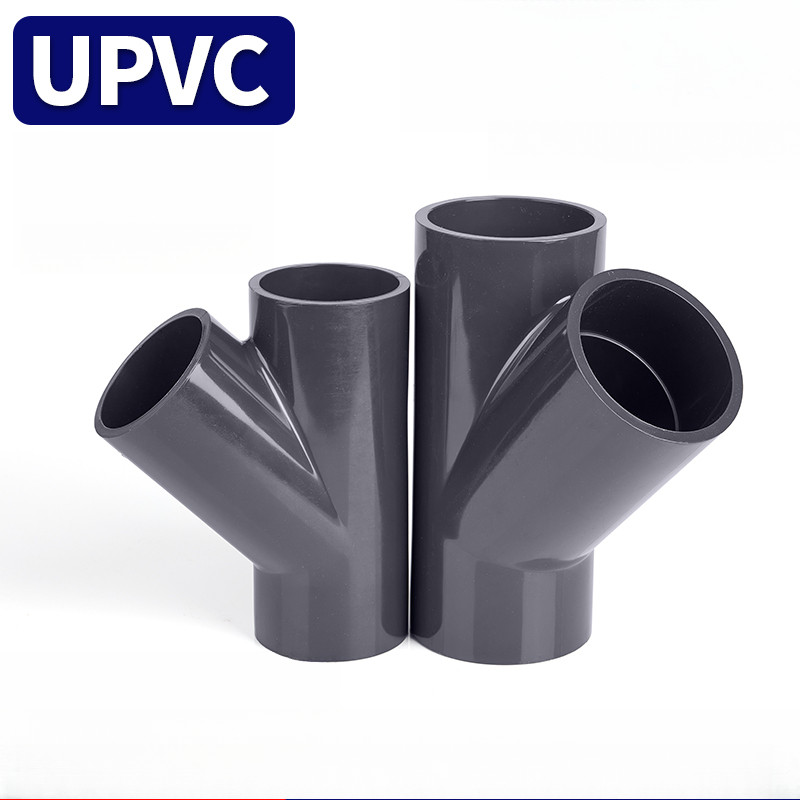 [.666.] UPVC diagonal tee industrial PVC pipe fittings Y-type sewer ...