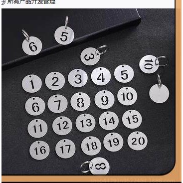 50pcs Numbered Key Tags: 1-50 Key Tags Stainless Steel Round Metal ...