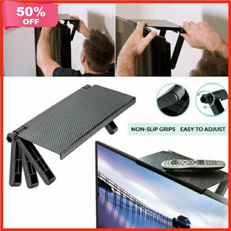 Adjustable TV Screen Top Storage Shelf Rack Computer Monitor Riser ...