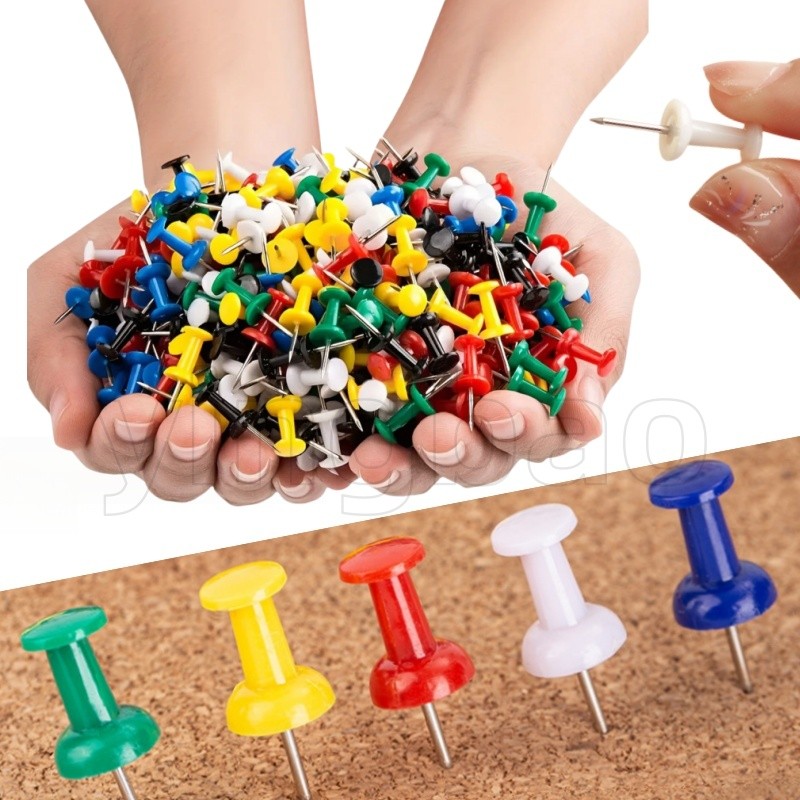 100Pcs Push Pins With Box,Thumb Tacks for Bulletin Board,Stick Pins ...