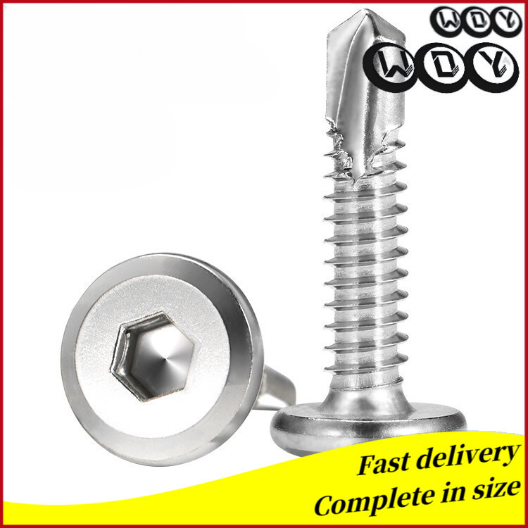 SS410 Beveled hex socket drill point screw Chamfered hex self-drilling ...