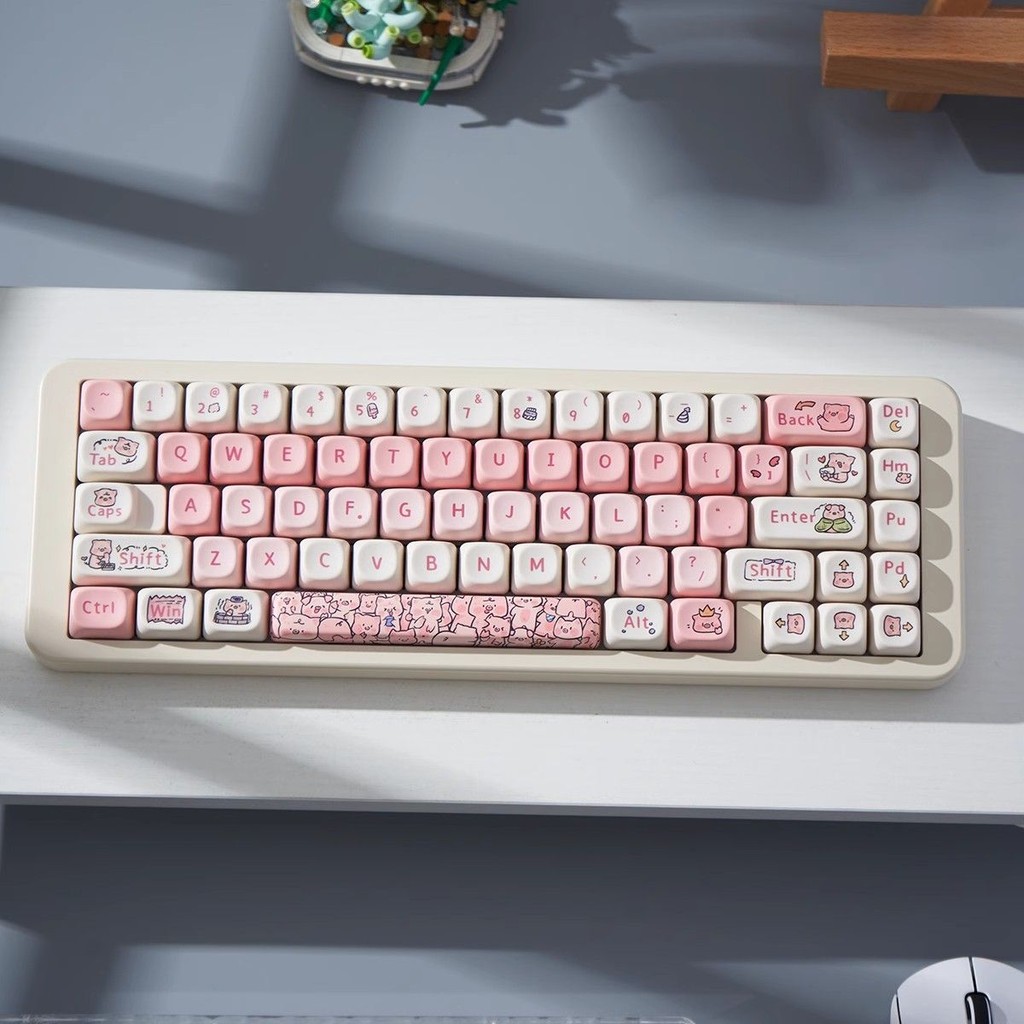 Custom MOA Profile Dye Sub PBT Keycaps Cute Pig Keyboard Keycaps for MX ...