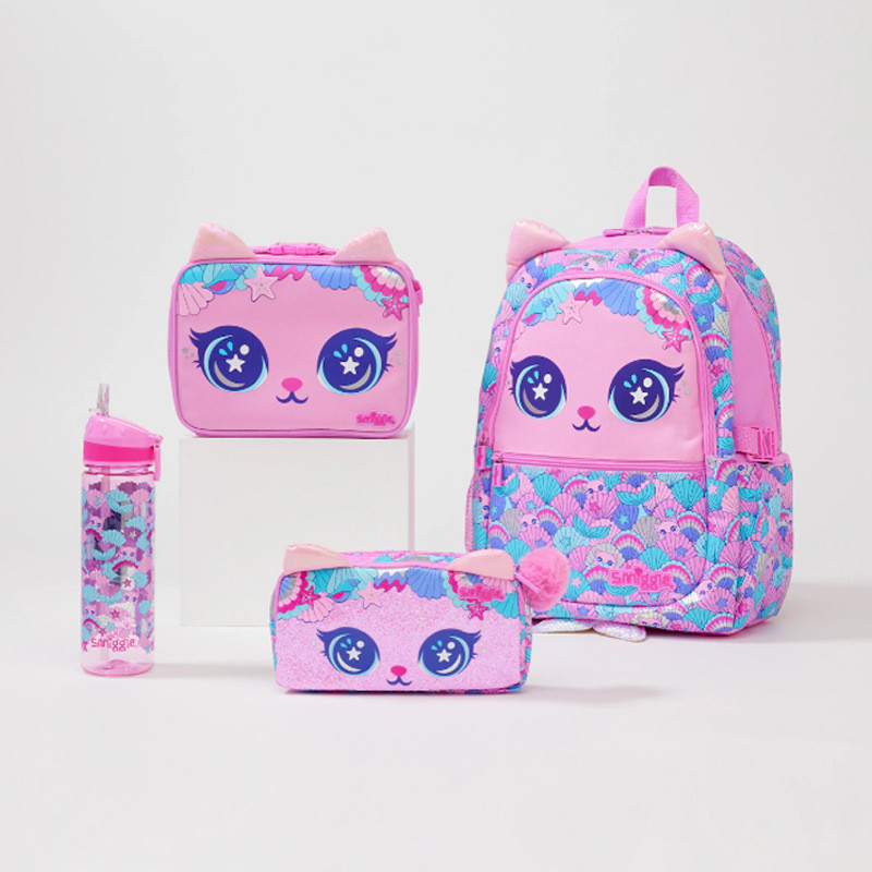 smiggle Pink Shell Cat Backpack Double Shoulder Bag | Shopee Philippines