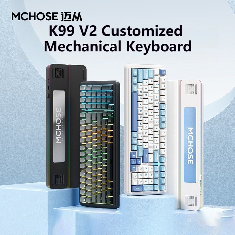 MCHOSE K99 V2 Customized Mechanical Keyboard Tri-mode Ergonomics Esports Gaming 98% Layout ...