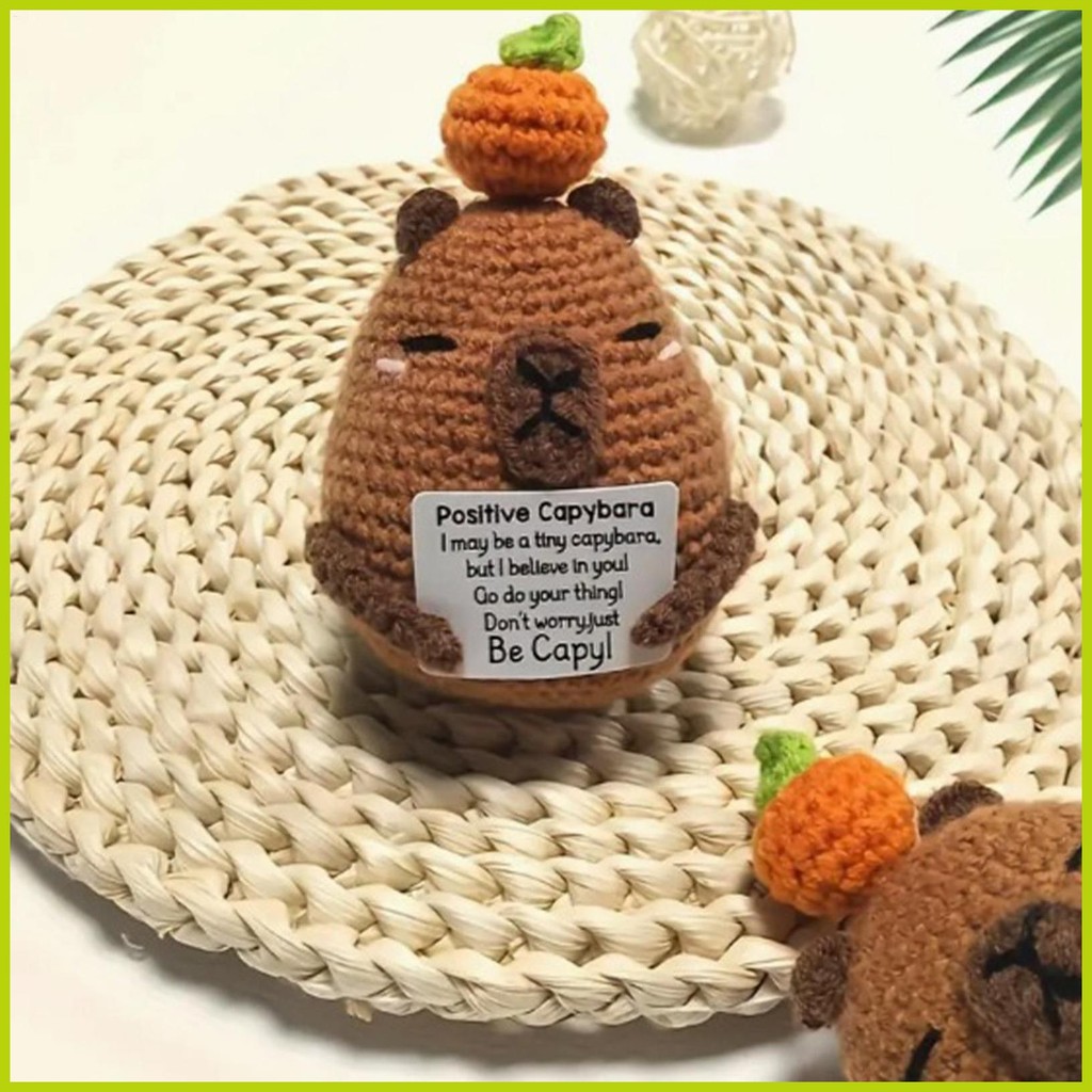 Crochet Positive Animals Positive Knitted Capybara Toys with ...