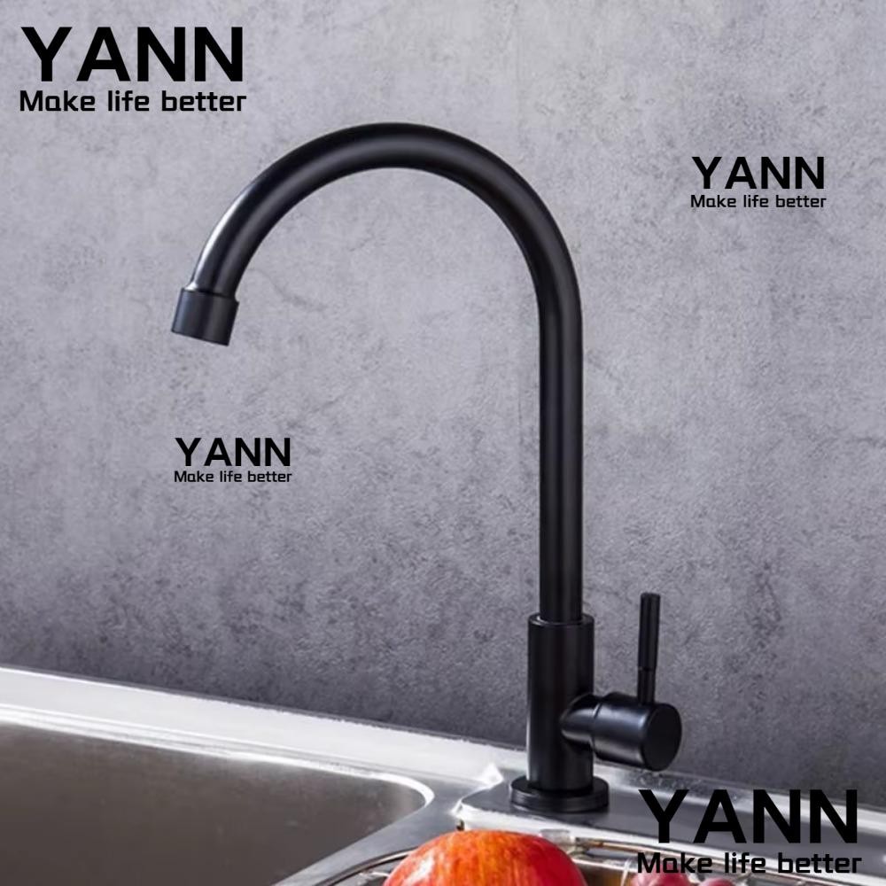 YANN Kitchen Faucet, Plastic Black Single Cold Water Taps, Universal ...
