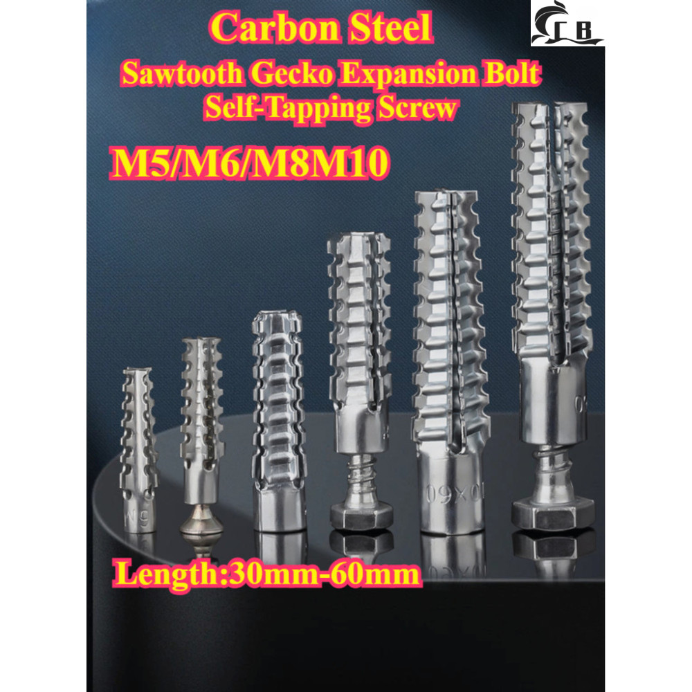 [CB-PZLS] Carbon Steel, Sawtooth Gecko Expansion Bolt+Self-Tapping ...