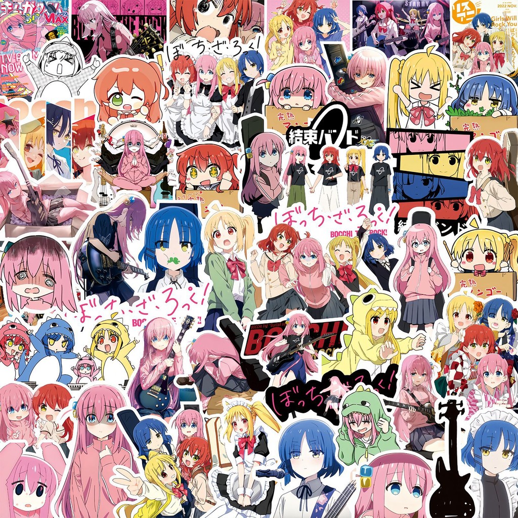 75Pcs Bocchi the Rock! Sticker Pack - Hitori Gotoh & K-on! Anime Decals ...