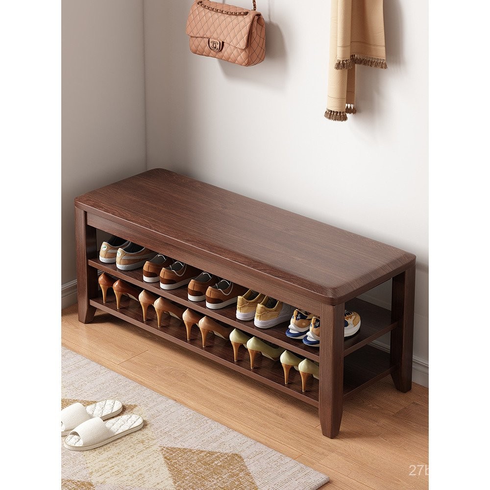 Solid Wood Shoe Changing Bench for Home Entrance Shoe Rack Entryway ...
