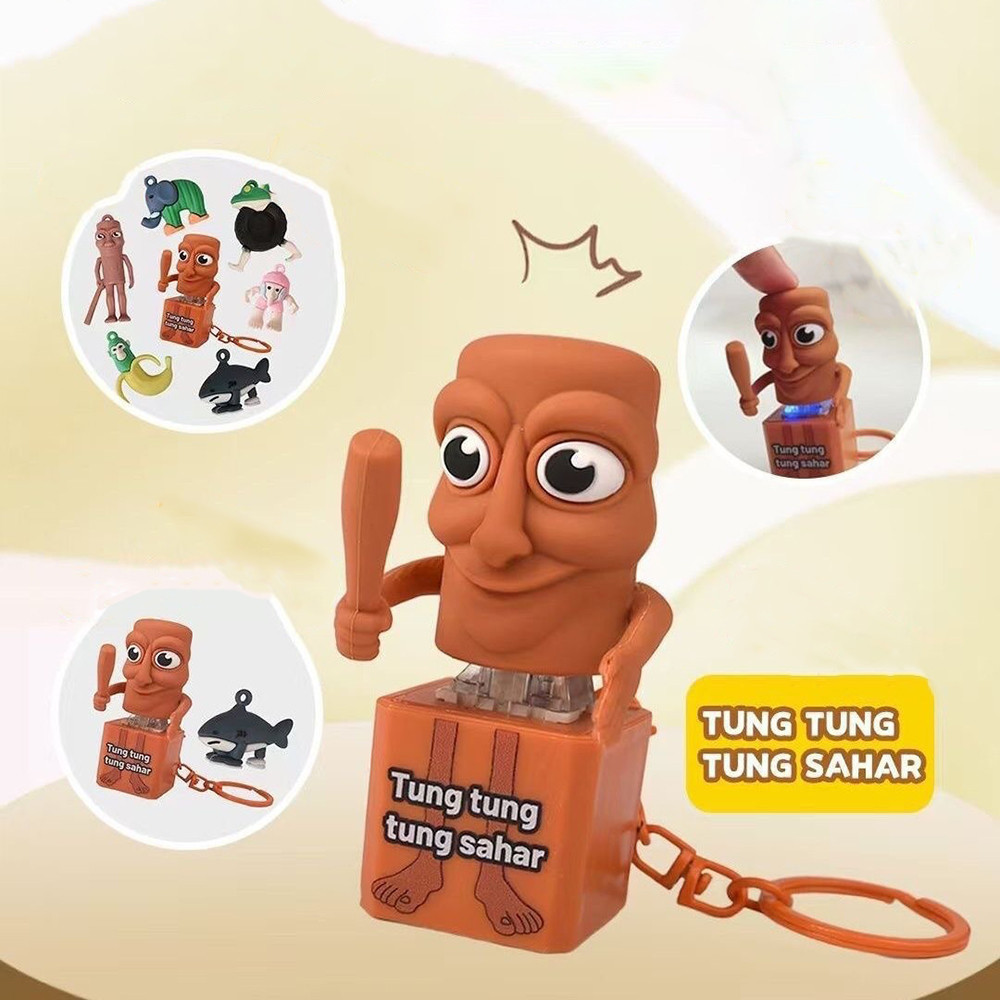 Tung Tung Tung Sahur Keychains Italian Brainrot Key Holder Creative ...
