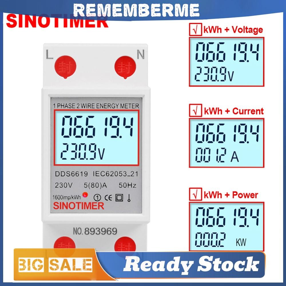 Digital Electric Energy Monitor LCD Display 220V 230V KWH Electric ...