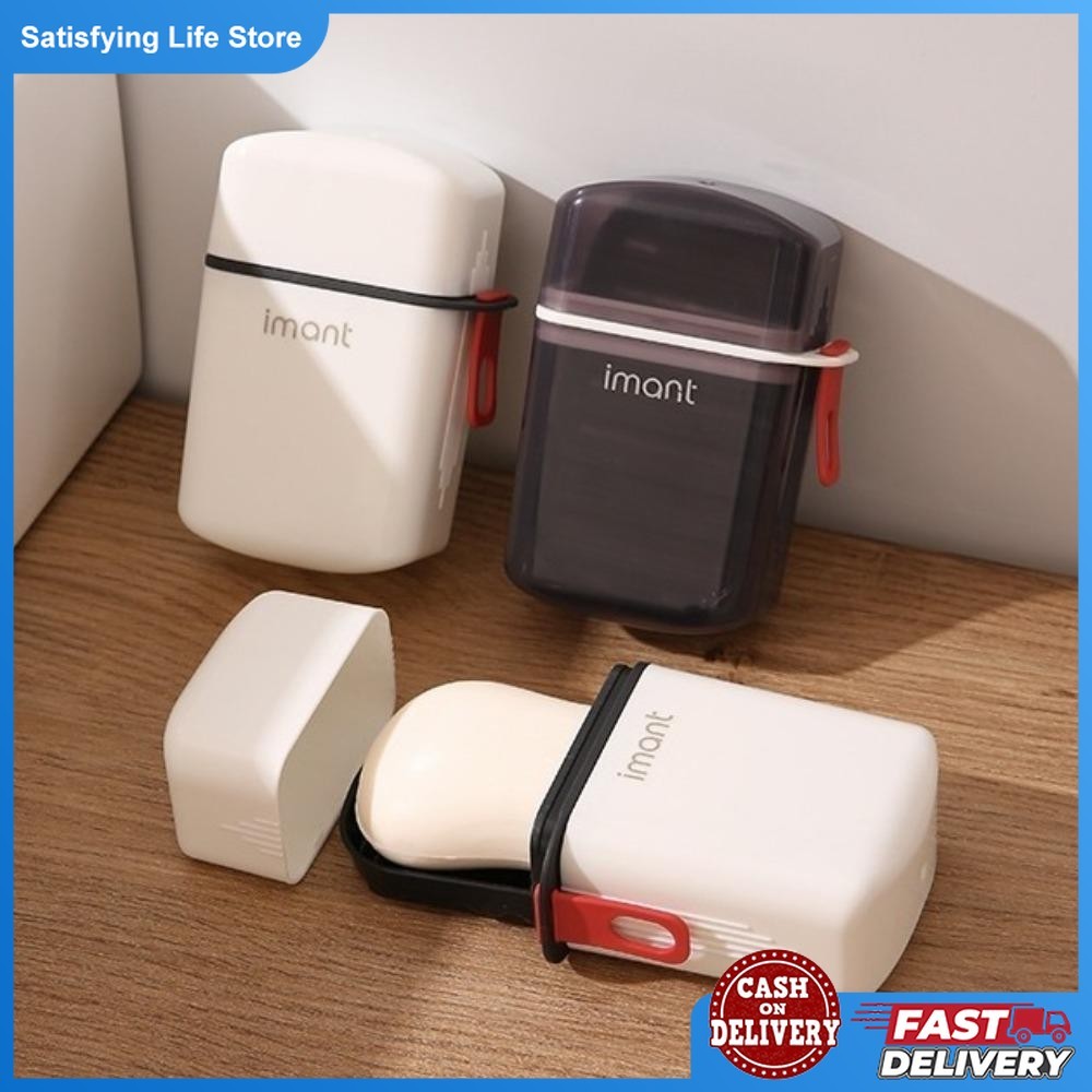 Soap Rack, Waterproof Plastic Travel Soap Dish, Portable with Cover ...
