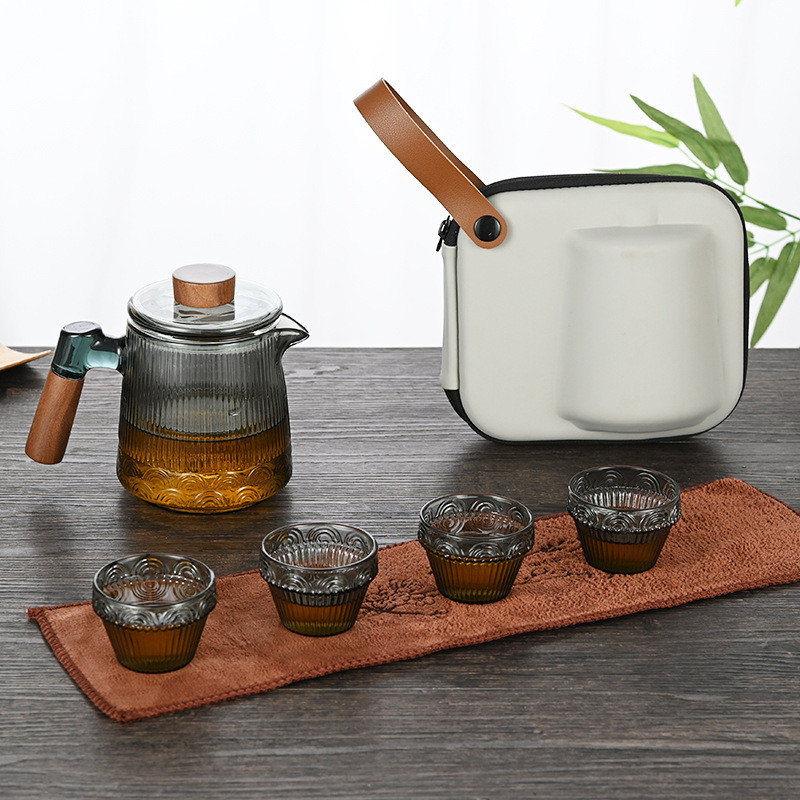 Outdoor Portable Travel Tea Set Glass Quick Guest Cup Travel Camping ...