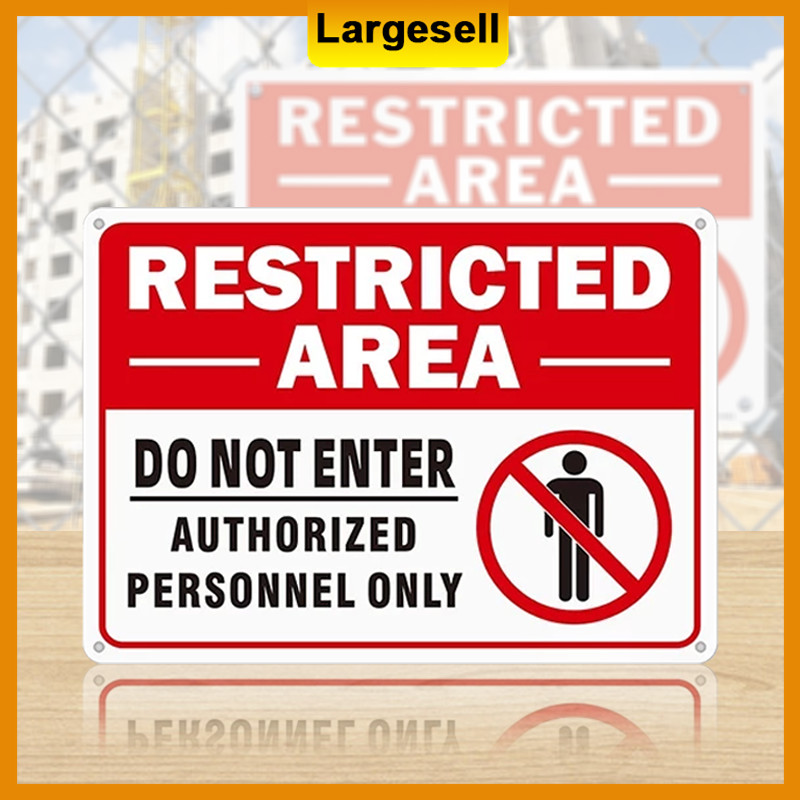 20*30cm RESTRICTED AREA Warning Sign "Do Not Enter, Authorized ...