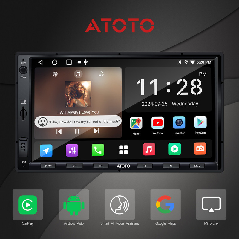 ATOTO 7" 2 DIN Smart ChatGPT AI Car Play Stereo Android Radio WiFi Head ...