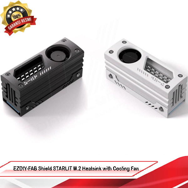 EZDIY-FAB Shield STARLIT M.2 Heatsink with Cooling Fan - SSD Cooler ...