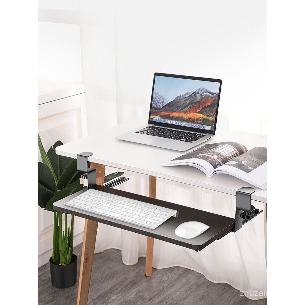 Punch-Free Computer Keyboard Bracket Desk with Drawer Slide Rail Clip ...