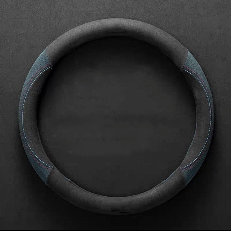 Car Steering Wheel Covers Cowhide Suede Steering Wheel Cover Wrap ...