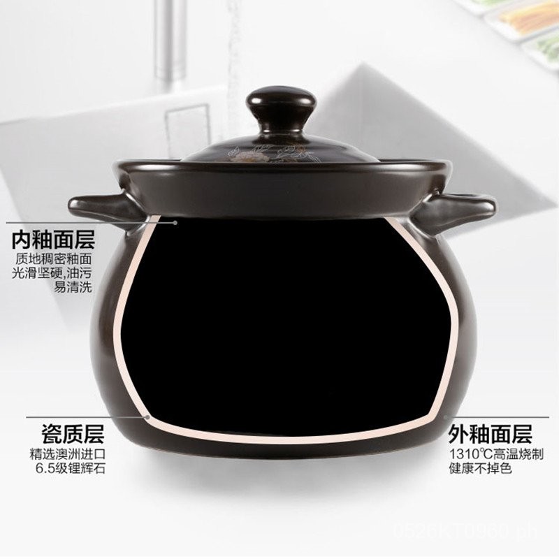 Ceramic Pot for Home Use, Clay Pot for Soup, High Temperature Resistant ...