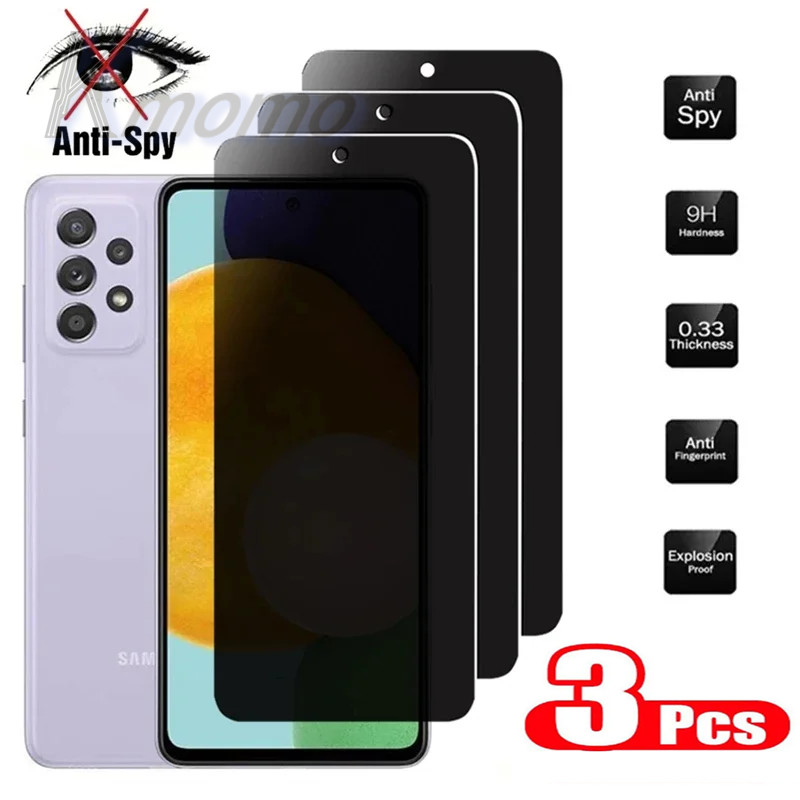 3Pcs Privacy Tempered Glass Samsung A17 A07 A56 A36 A26 A06 A16 A35 A55 A15 A25 A05 A05s A24 A34 ...