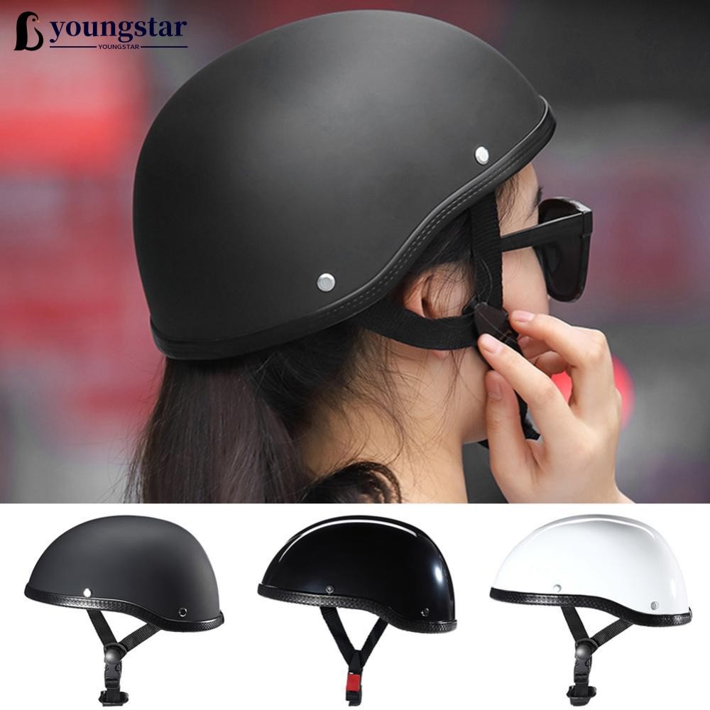 YOUNGSTAR Retro Half Face Helmet Motorcycle Helmet Cycling Safety ...