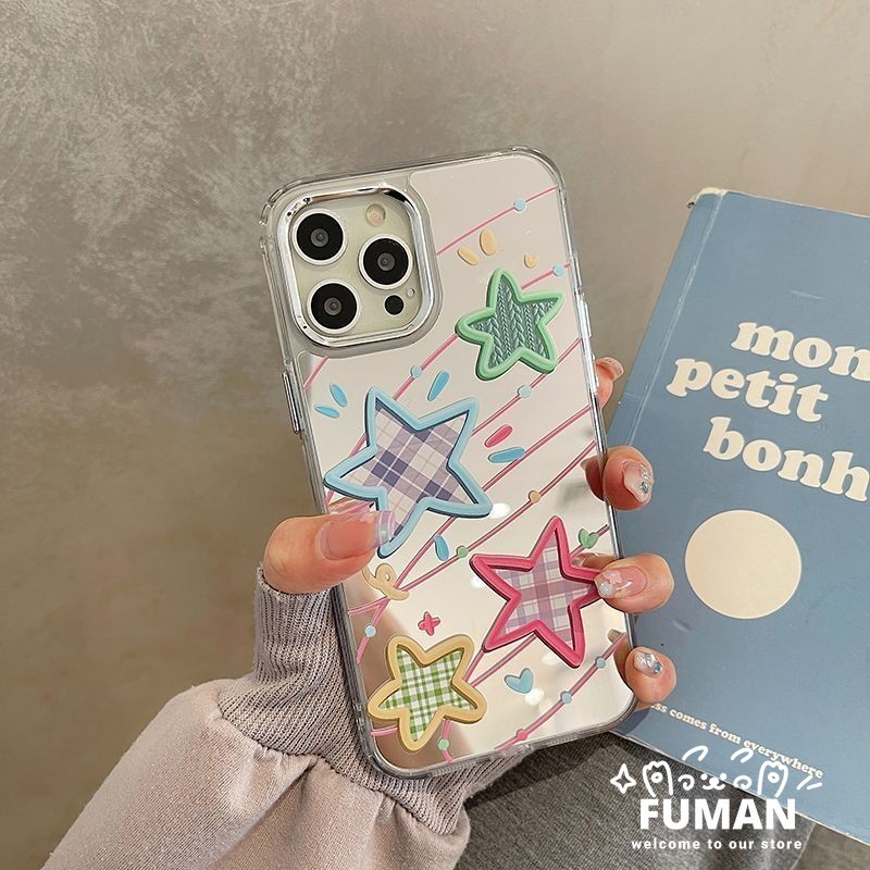 Mirror Colorful Checkered Stars Phone Case For Tecno Spark Go 1 2024 30 ...