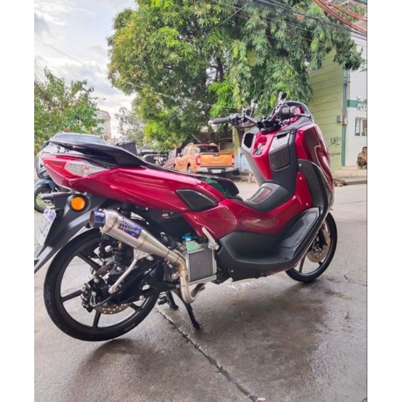 A6 AUN power pipe stainless & carbon for aerox v1 v2, nmax v1, pcx 150 ...