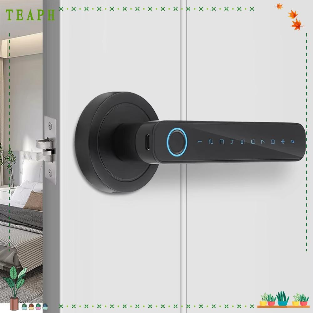 TEAPH Digital Door Lock, 6 in 1 with Fingerprint Key Card Smart Door ...