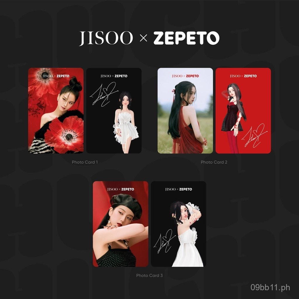 BP Pink and black Jisoo Small Card Kim Ji Soo solo Album ME X ZEPETO ...