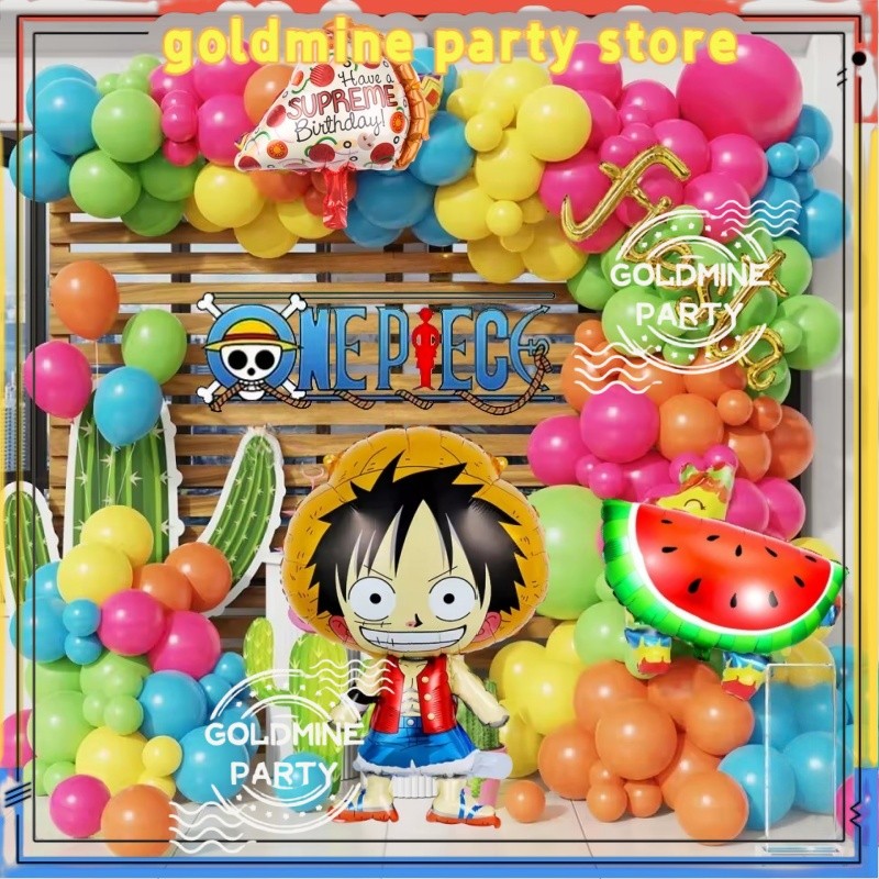 One Piece Theme Birthday Party Decoration Luffy Foil Balloon Set Baby ...