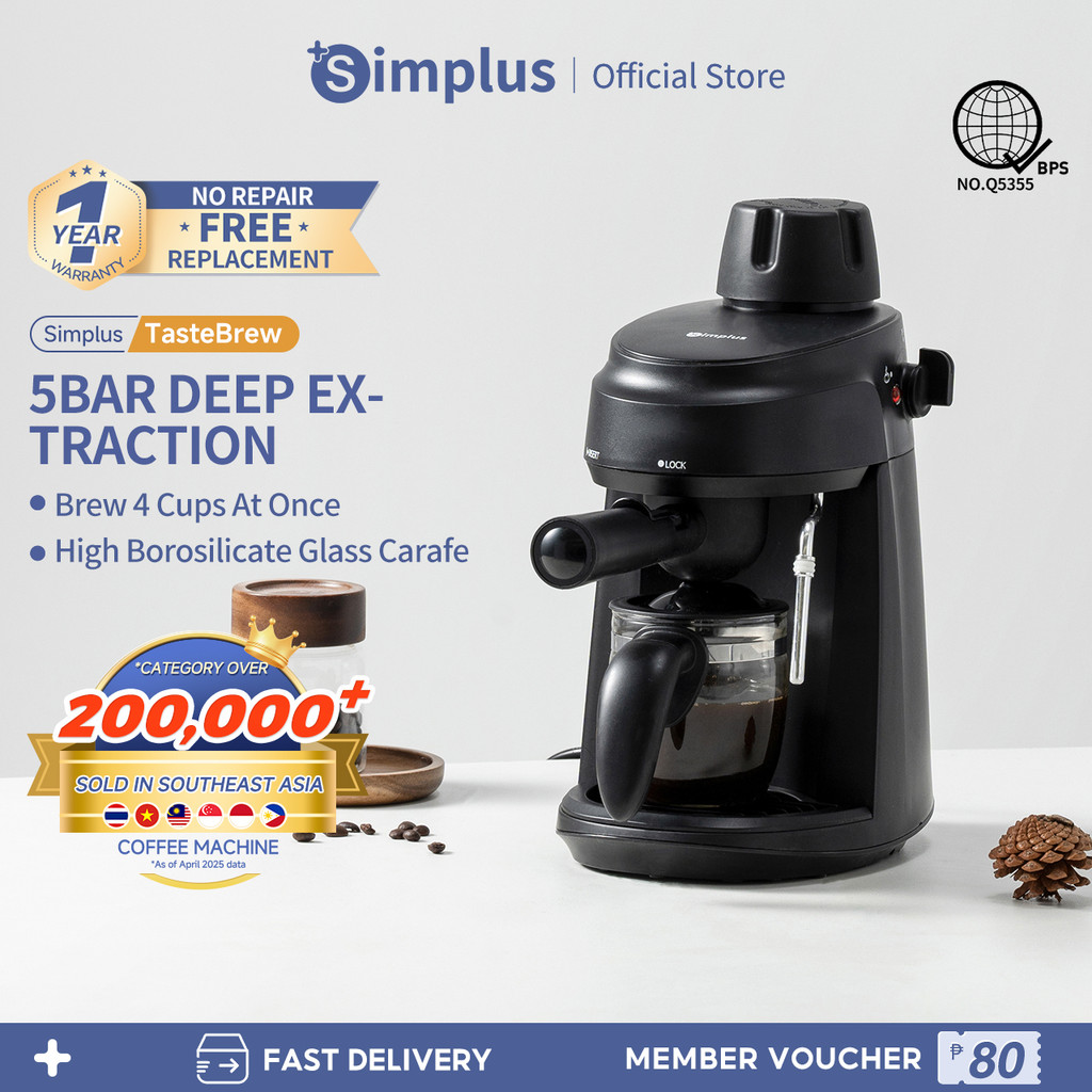 Simplus Coffee Maker Espresso Machine 5 Bar Extraction High ...